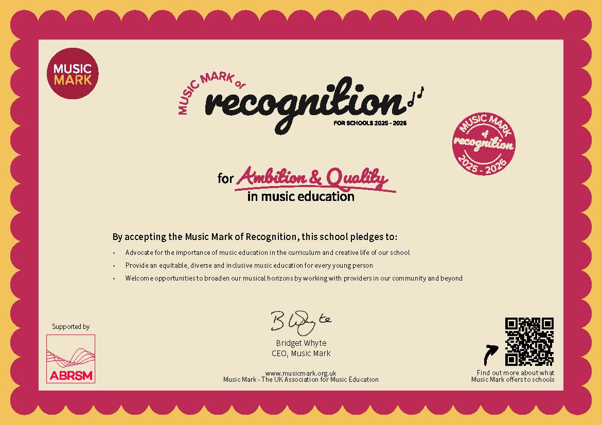WPT Schools Awarded Music Mark of Recognition – Aston Hall Junior ...